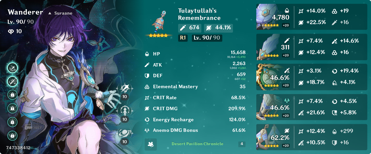 Pookie’s build :> I know it’s not the best but let me flex U^U Genshin ...