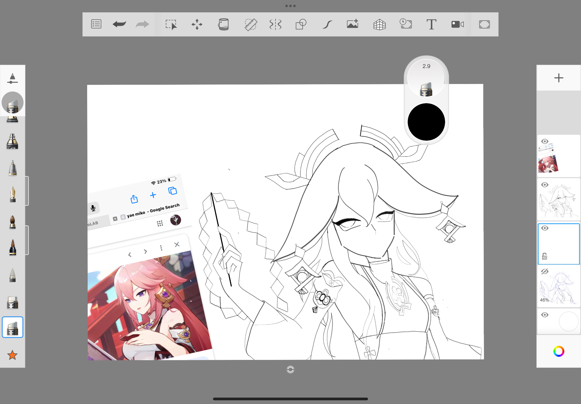 Yae outline Genshin Impact | HoYoLAB