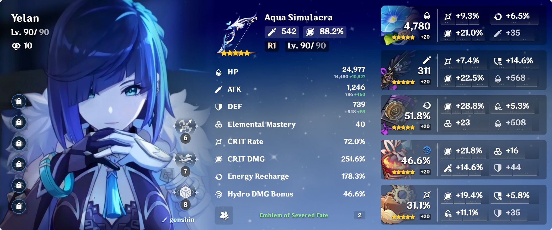 any tips on how to improve my yelan build? Genshin Impact | HoYoLAB