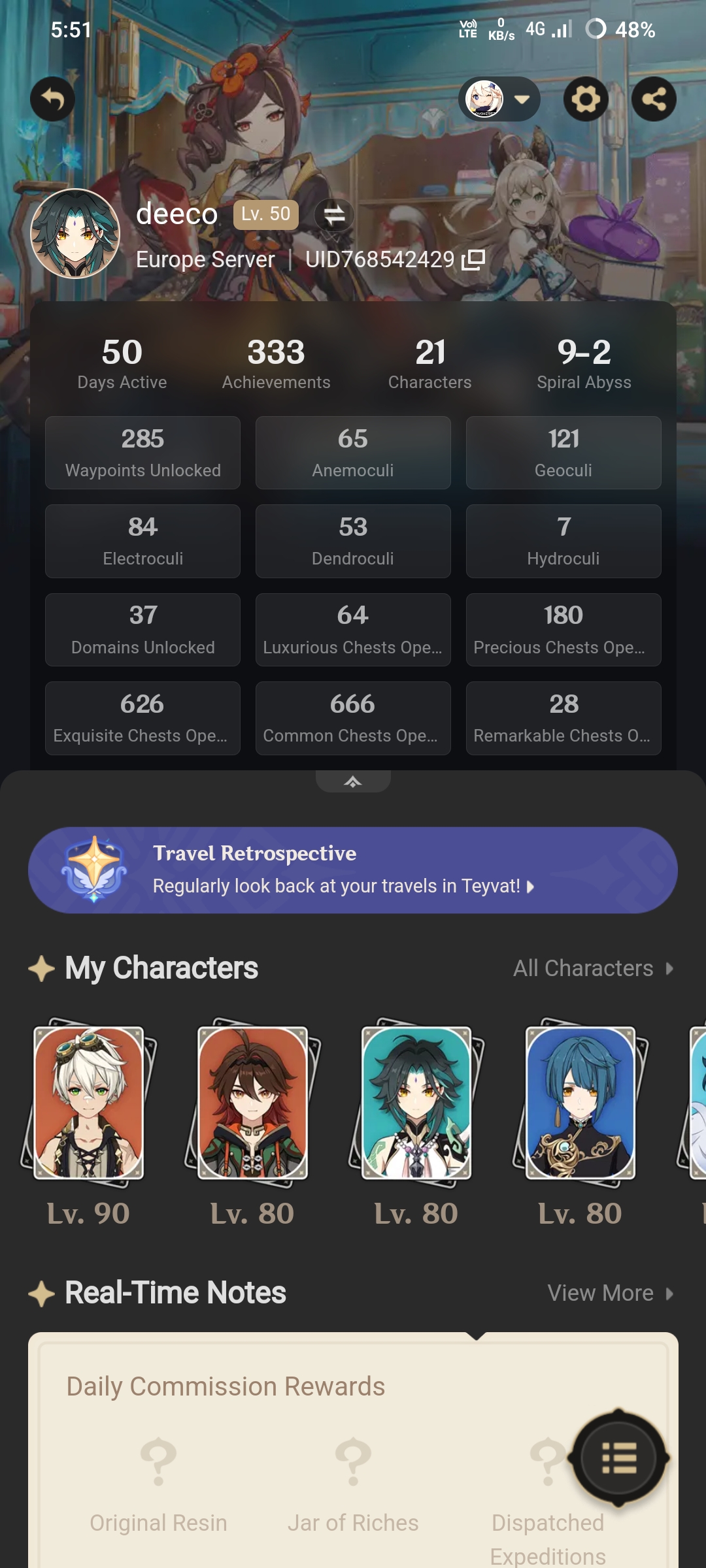 My first post....50 days AR 50 and 333 achivements🥳💓 Genshin Impact ...