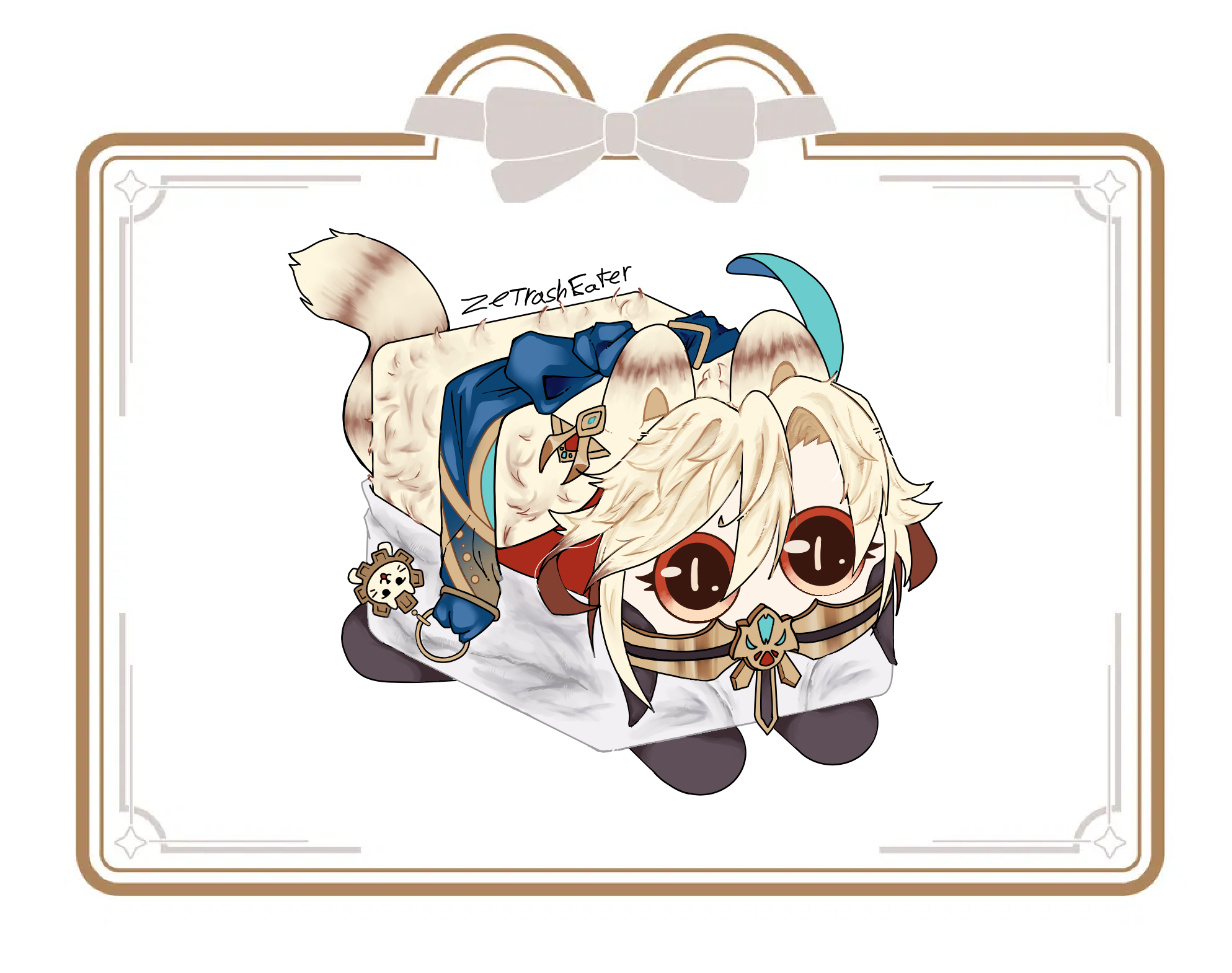 Kitty Cat Kaveh!!~ (Finished product + Sketch in comments) Genshin ...