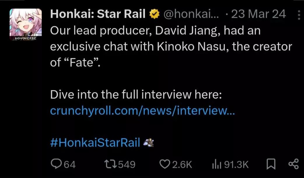 Fate collaboration With hsr 🤨🤨?? Honkai: Star Rail | HoYoLAB