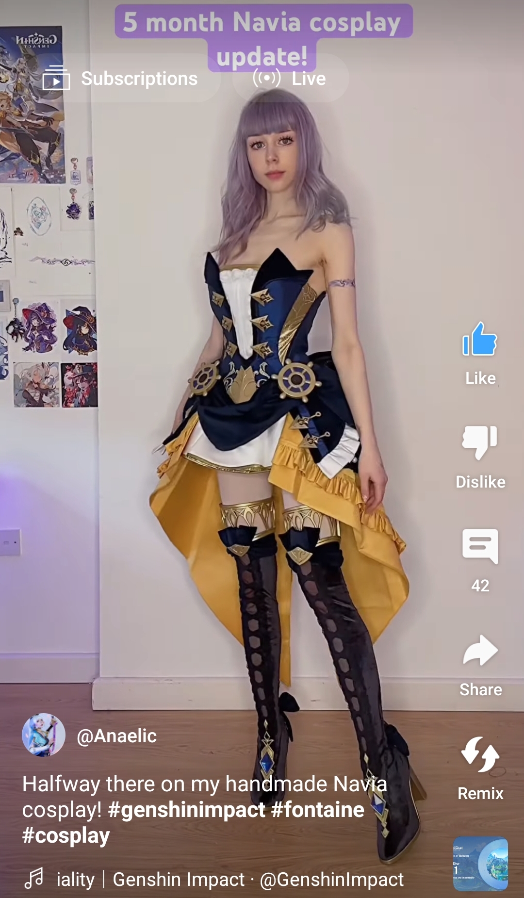 Real life Navia! 💛 Follow Anaelic! Genshin Impact | HoYoLAB