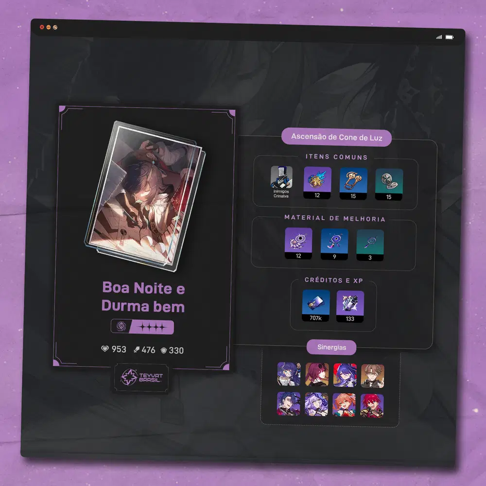 ⚔️| MATERIAIS DE ASCENSÃO DO CONE - Boa Noite e Durma Bem Honkai: Star Rail | HoYoLAB