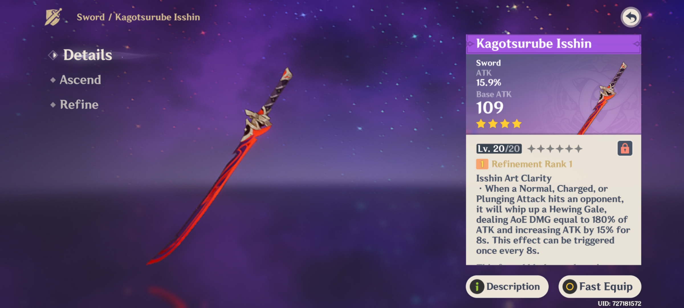 Kagotsurube Isshin a great weapon if u ask me Genshin Impact | HoYoLAB