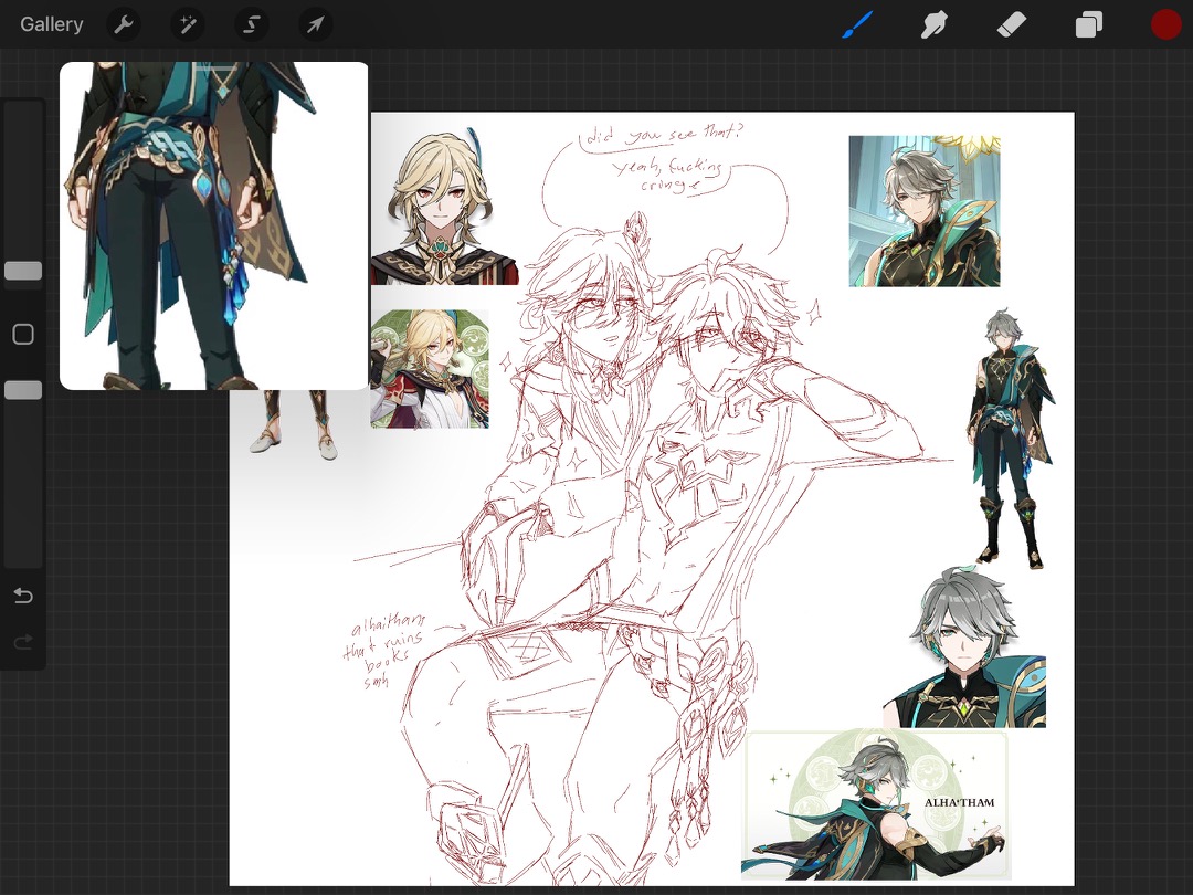 Alhaitham and Kaveh WIP Genshin Impact | HoYoLAB