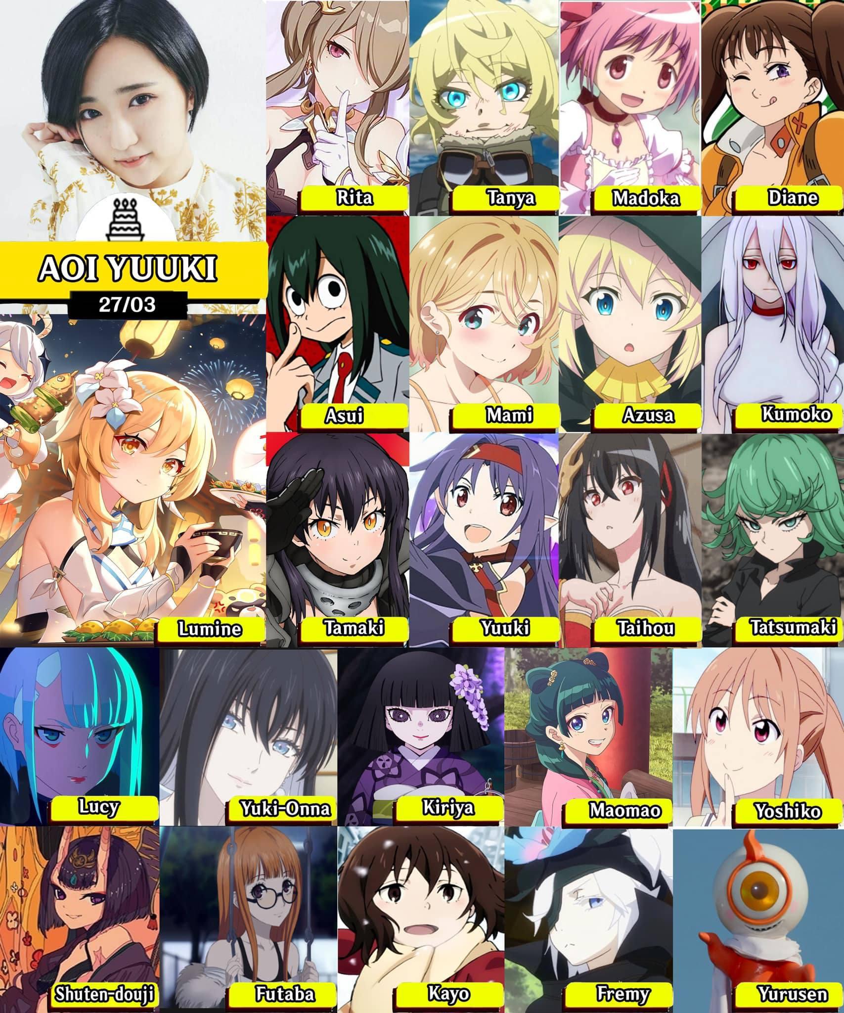 Chúc mừng sinh nhật Aoi Yuuki Seiyuu lồng tiếng cho lumine và nhiều ...