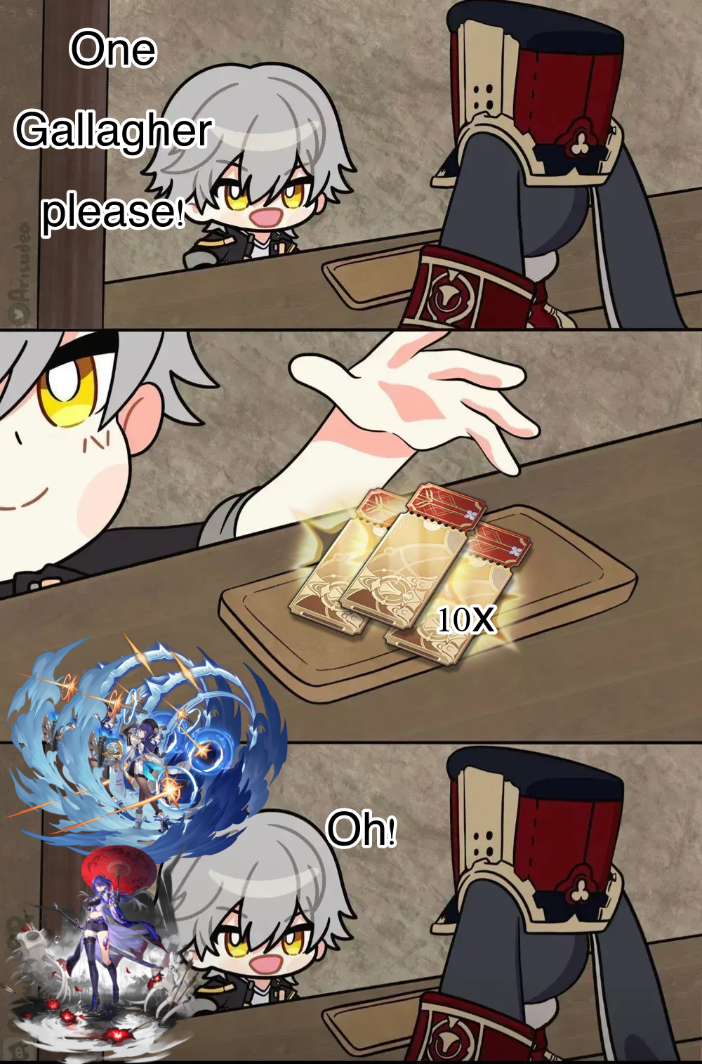 Again with my accidental Acheron pull, putting my pain in meme format ...