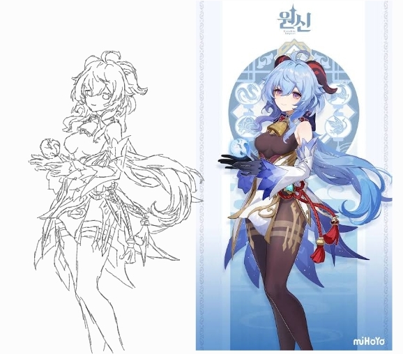 Drawing practice D-1 Genshin Impact | HoYoLAB