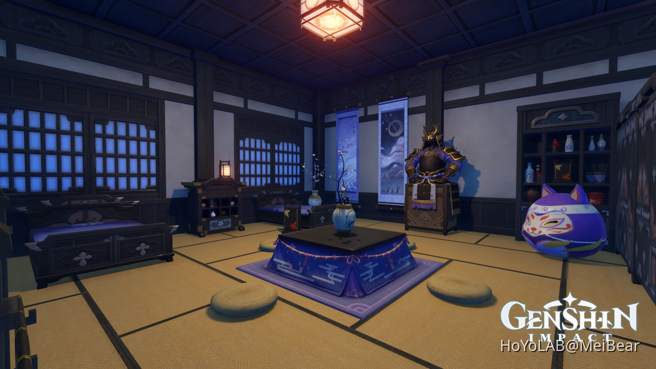INAZUMA inspired bedroom (Teapot design) & Raiden Shogun Genshin Impact ...