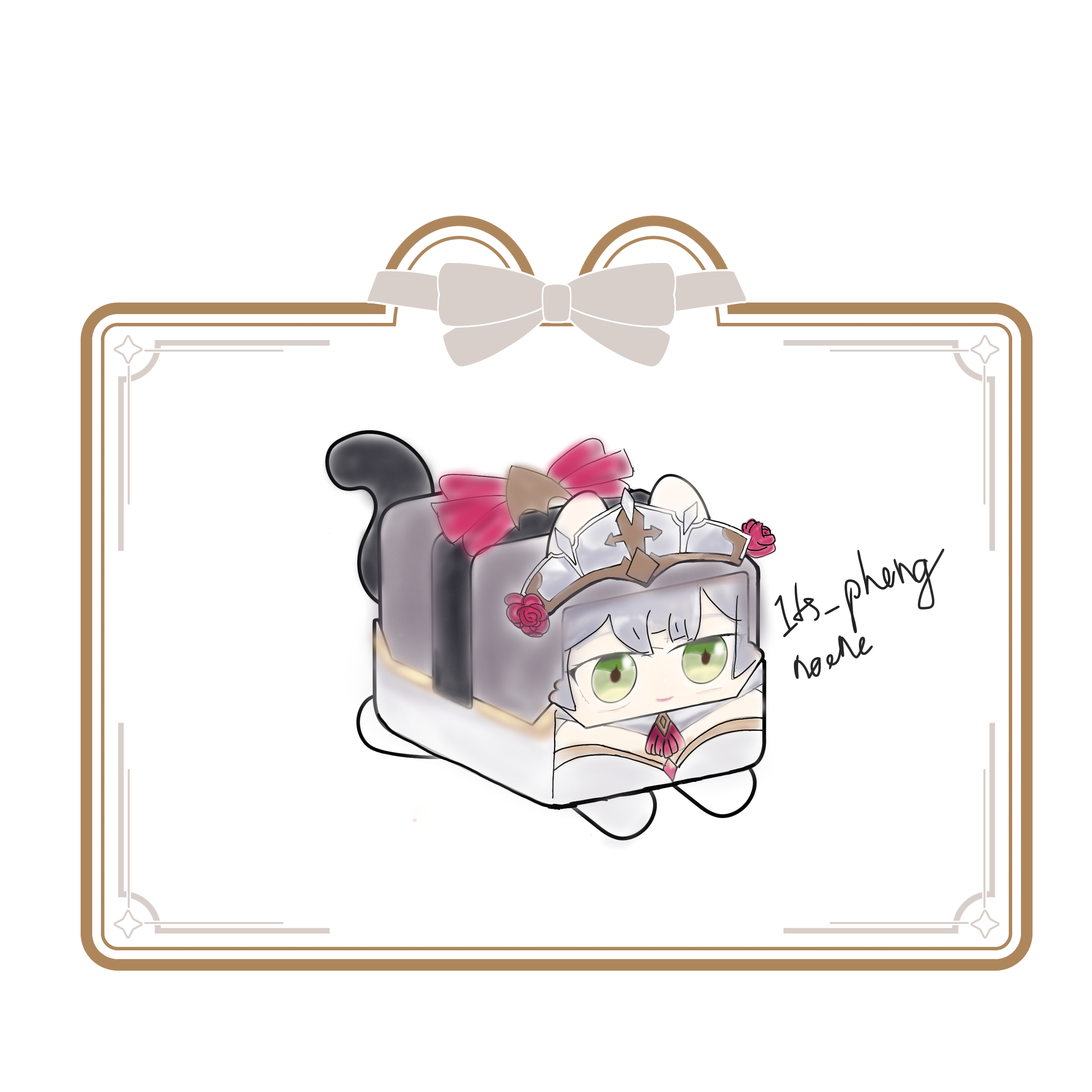 Noelle in kirara box cat Genshin Impact | HoYoLAB