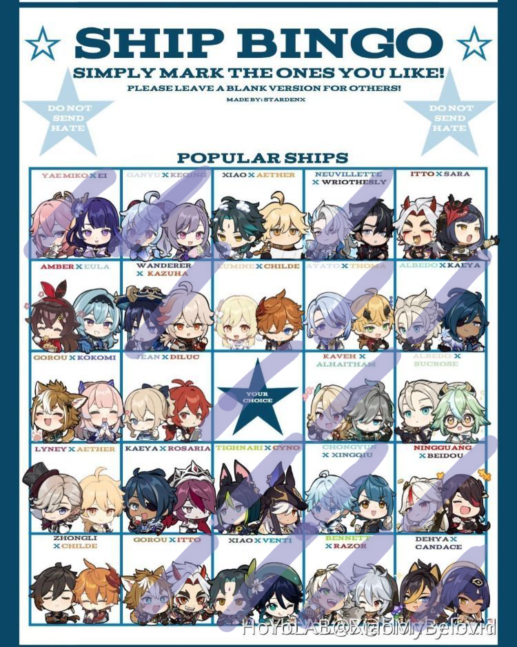 Ship bingo Genshin Impact | HoYoLAB