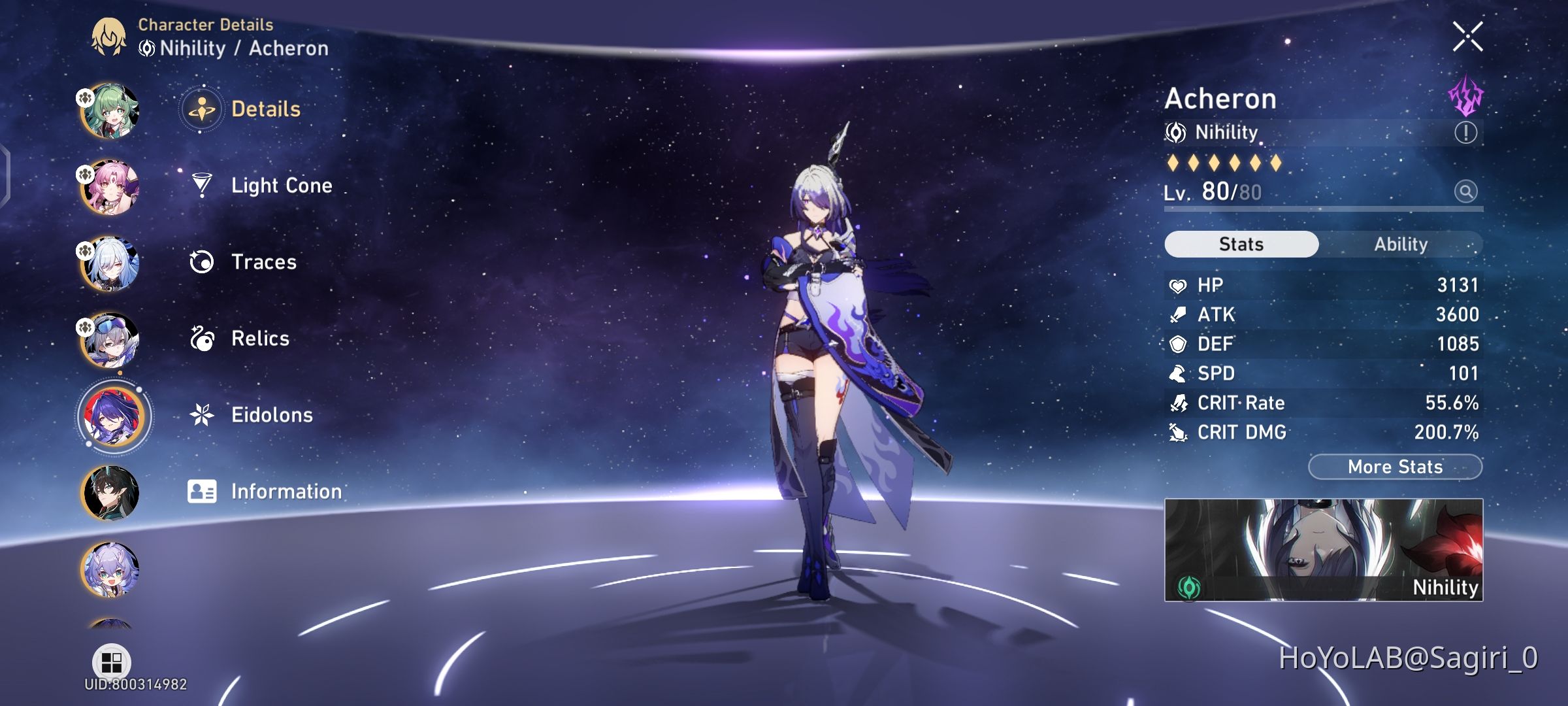 Current Acheron Build Honkai: Star Rail | HoYoLAB