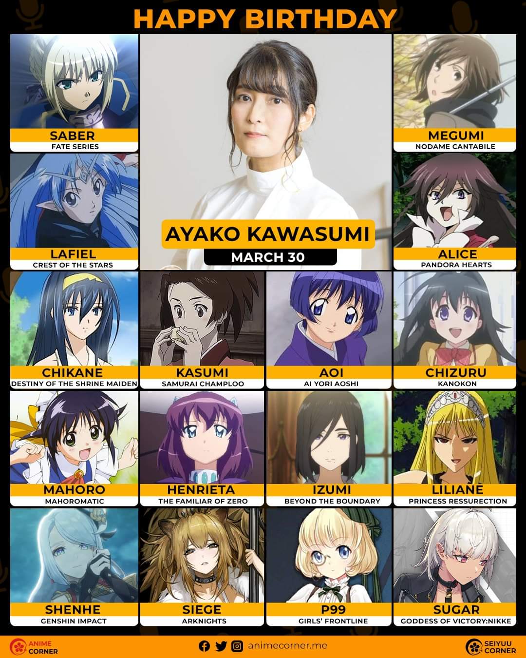 #Genshin HAPPY BIRTHDAY 🎉 KAWASUMI AYAKO (川澄 綾子) - CV của SHENHE :3 Genshin Impact | HoYoLAB