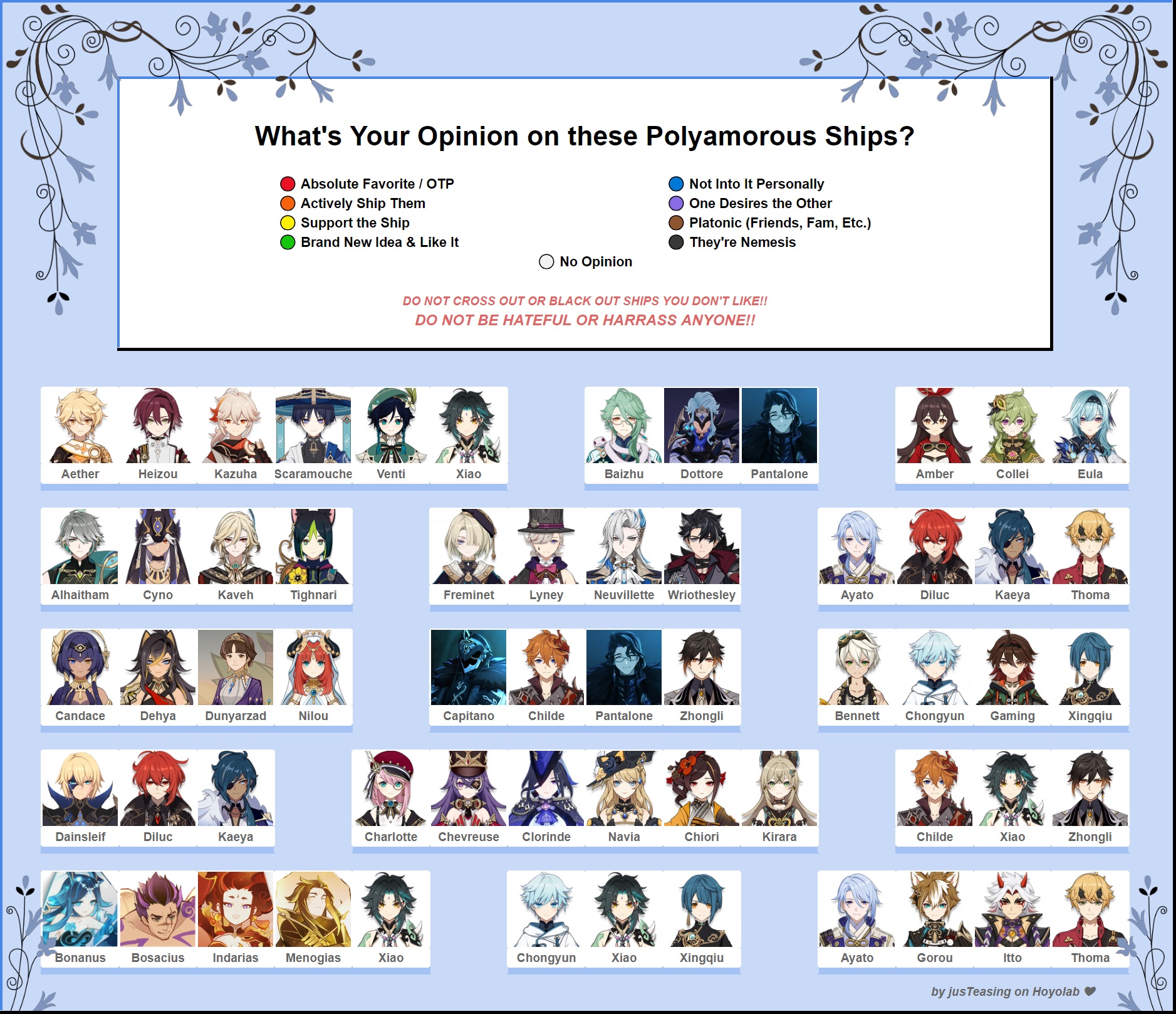 What's YOUR Opinion on these Polyamorous Ships? Genshin Impact | HoYoLAB