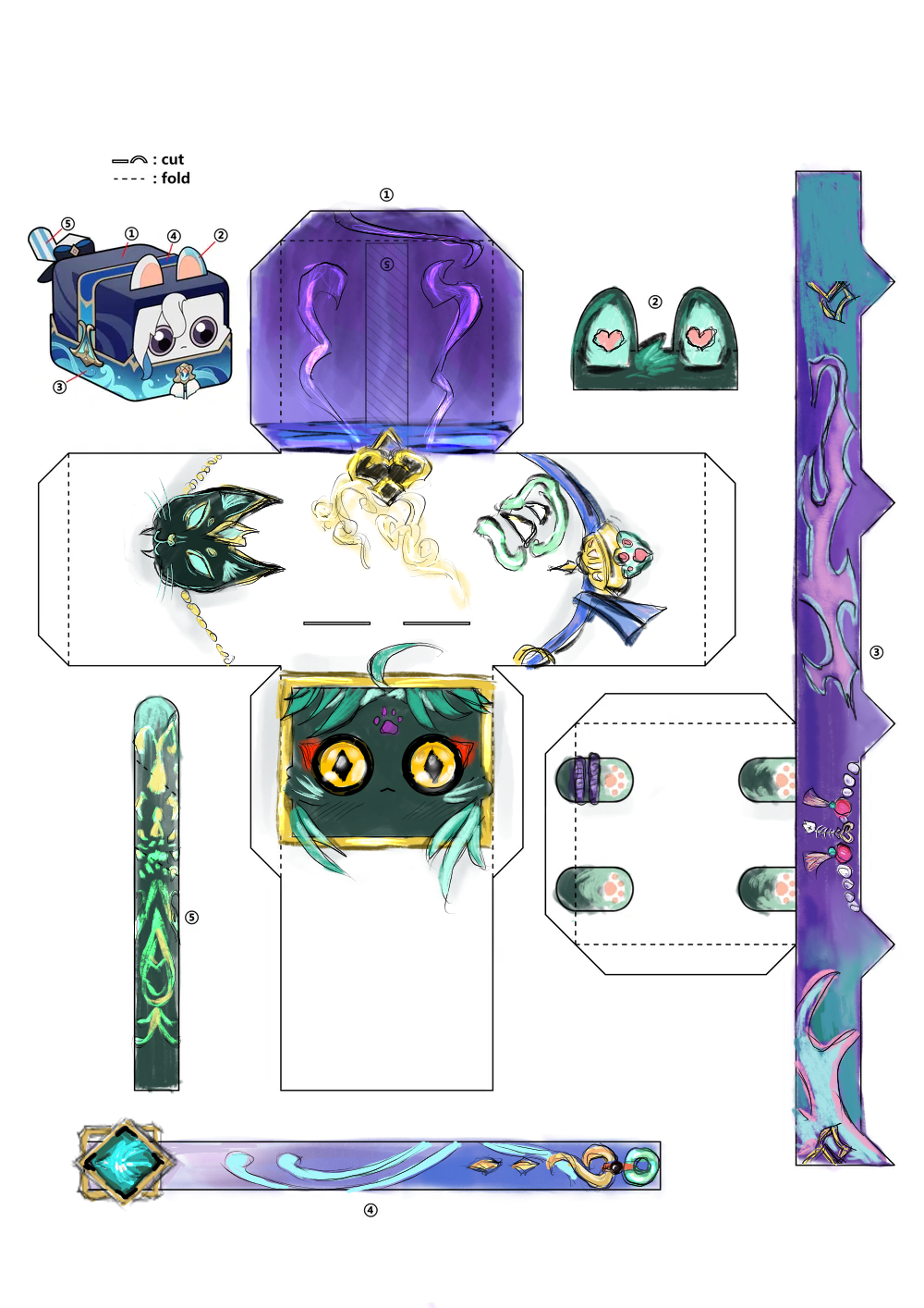 Xiao cat DIY template Genshin Impact | HoYoLAB