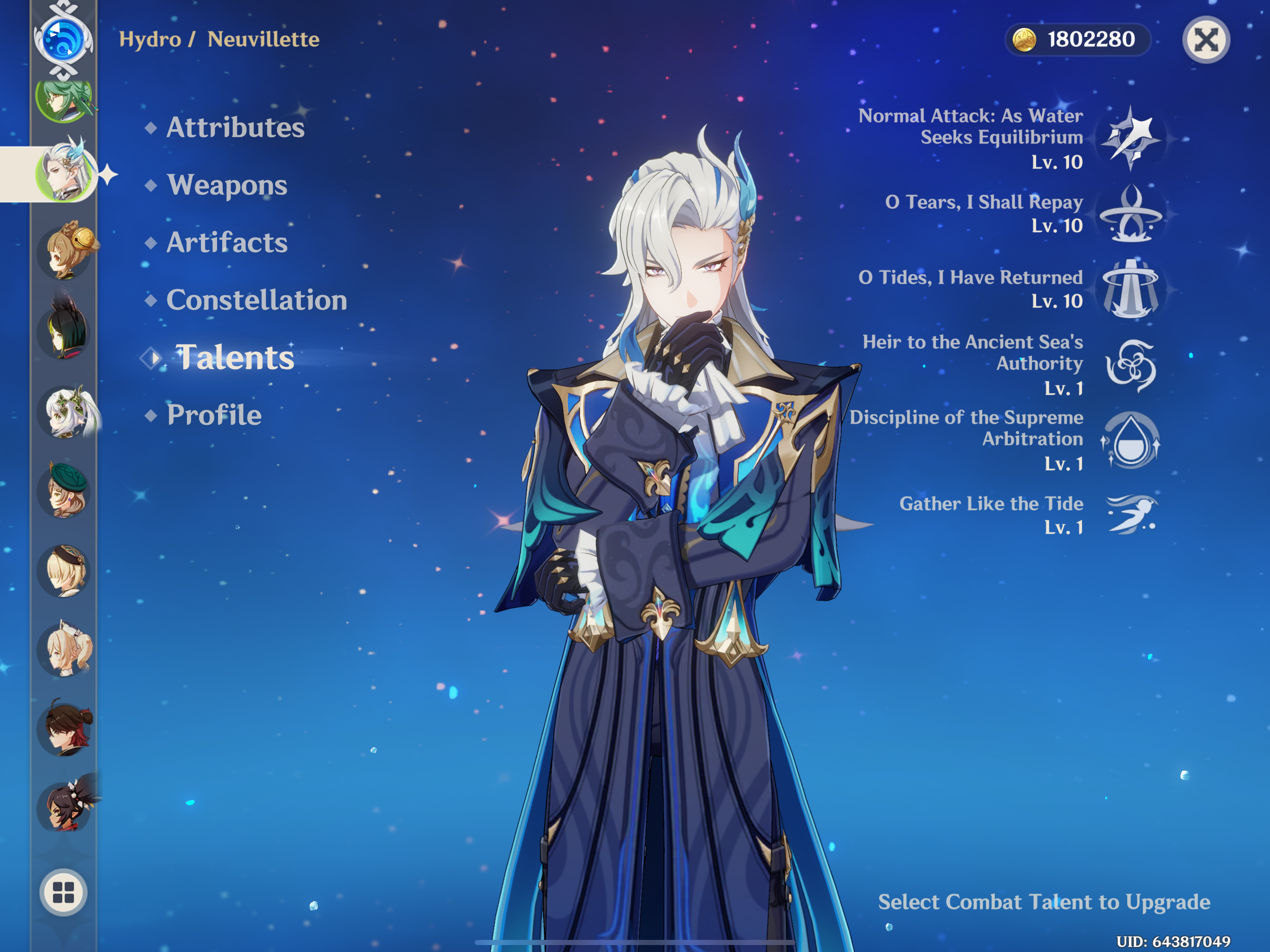 Finally Neuvillette with talents lvl 10 Genshin Impact | HoYoLAB