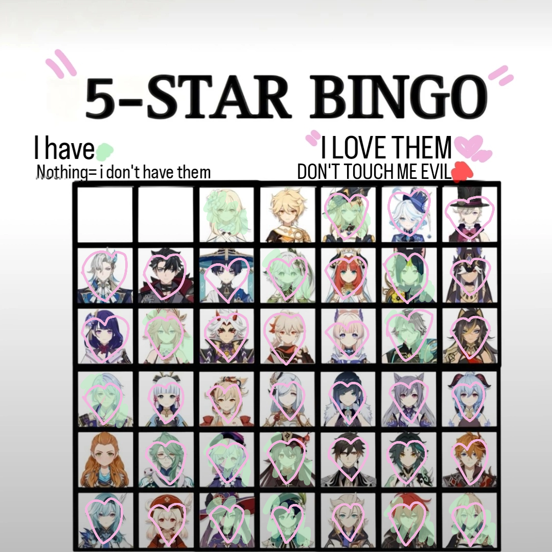 My 5 star Bingo! part 2 Genshin Impact | HoYoLAB