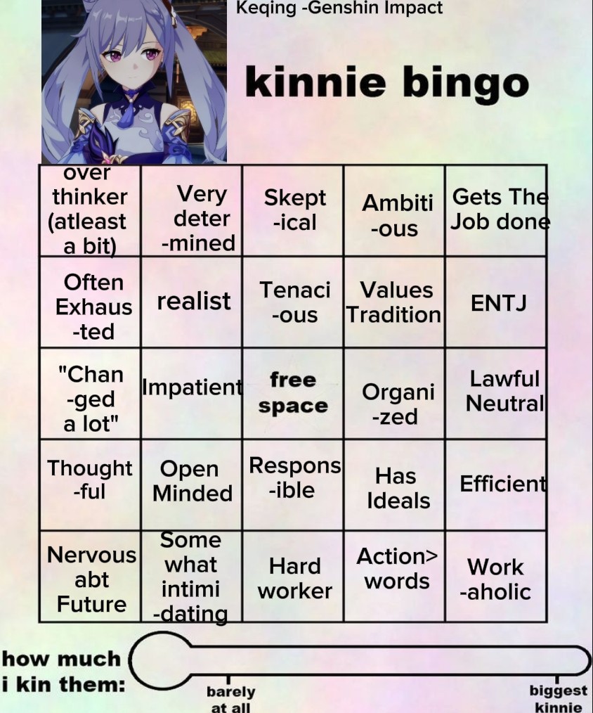 Keqing Kin Bingo (requested) (FREE use!) Genshin Impact | HoYoLAB