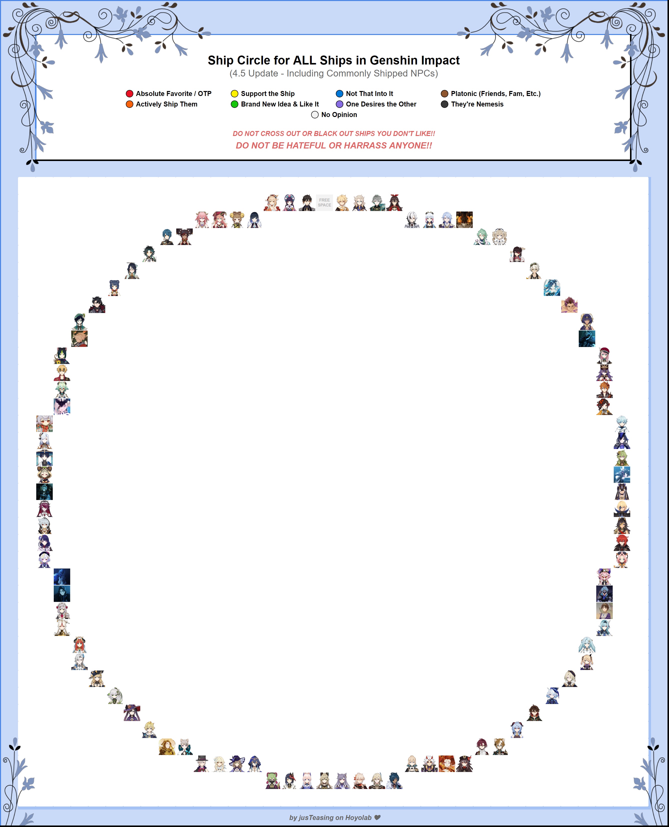 💫 Ship Circle for ALL Ships in Genshin Impact (4.5) 💫 Genshin Impact ...
