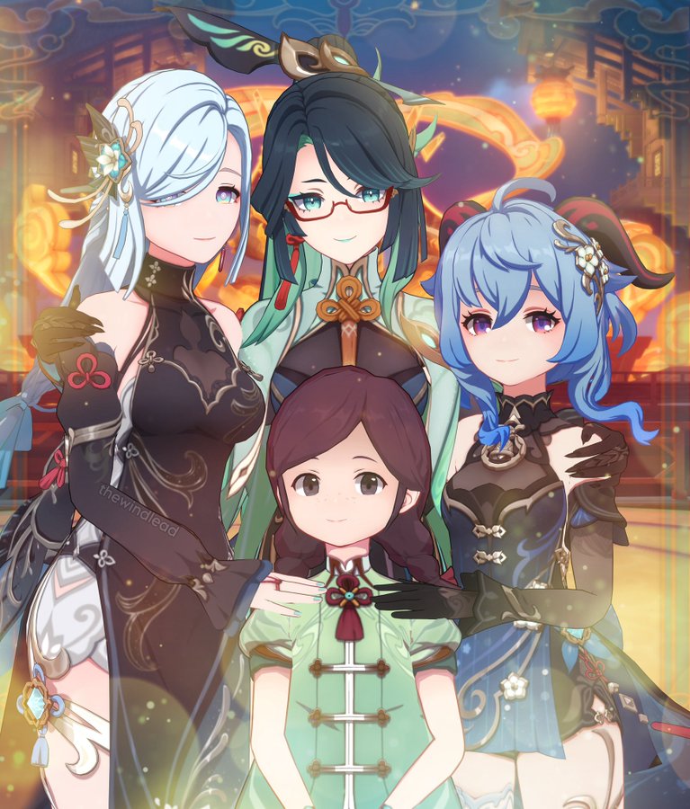 The adeptal family , Cloud retainer ,Shenhe 🩵,Ganyu,Shuyu Genshin Impact | HoYoLAB