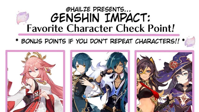 Favourite Character Checkpoint (Template by Hailze) Genshin Impact ...