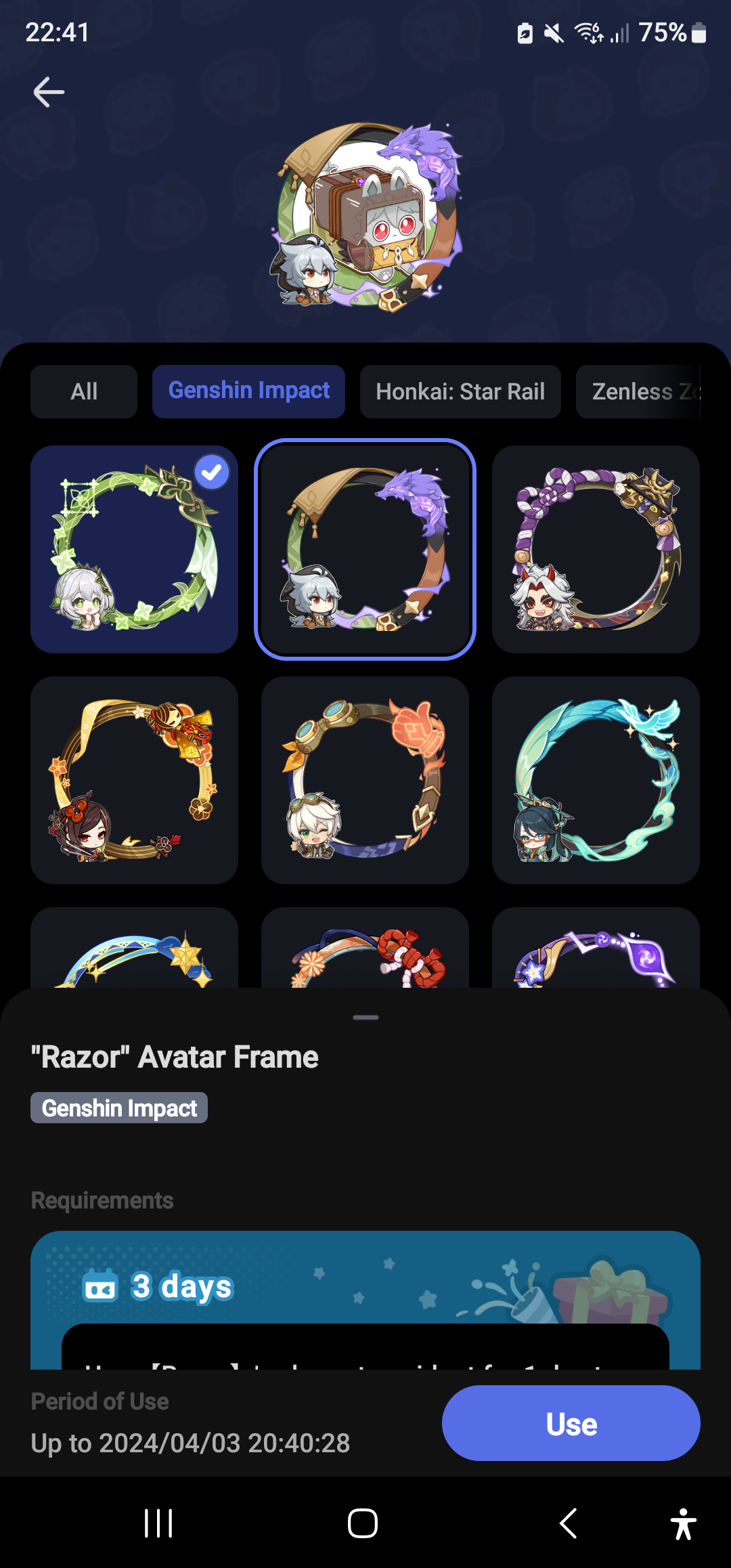 Finally a razor frame!! Genshin Impact | HoYoLAB