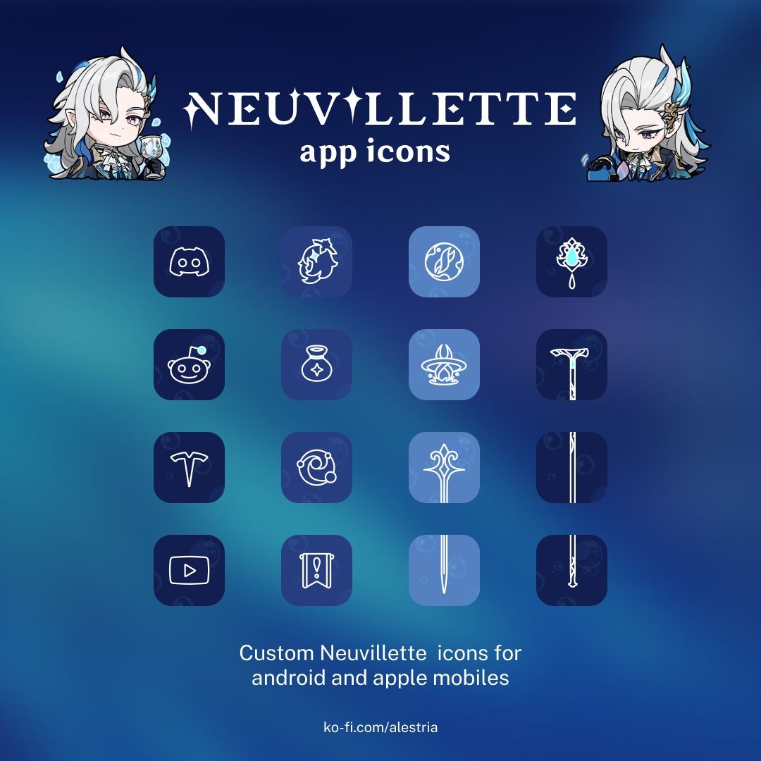 Fontaine’s Chief Justice: Custom Neuvillette App Icon Pack Genshin ...