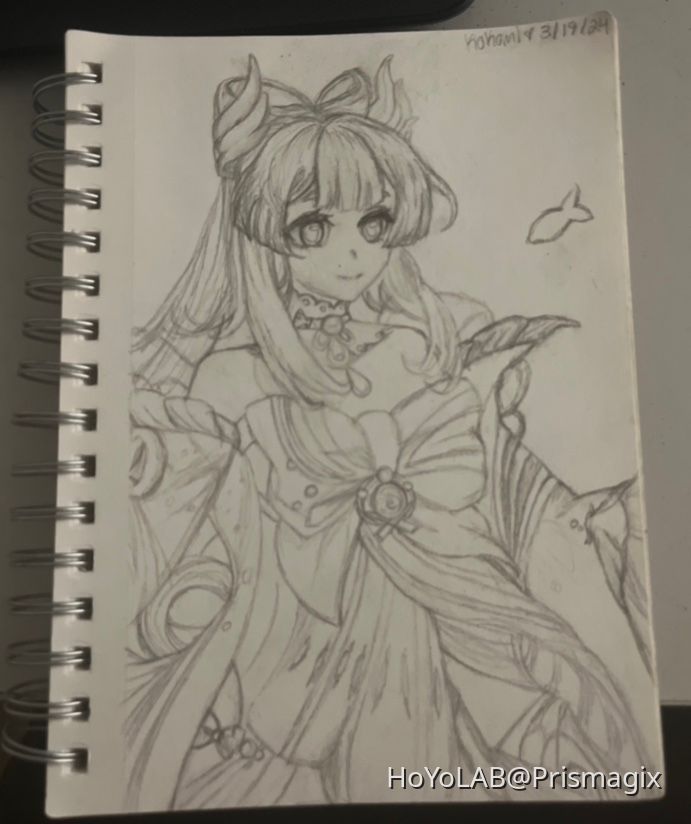 I finally drew my main 🐚🪼🥰 Genshin Impact | HoYoLAB