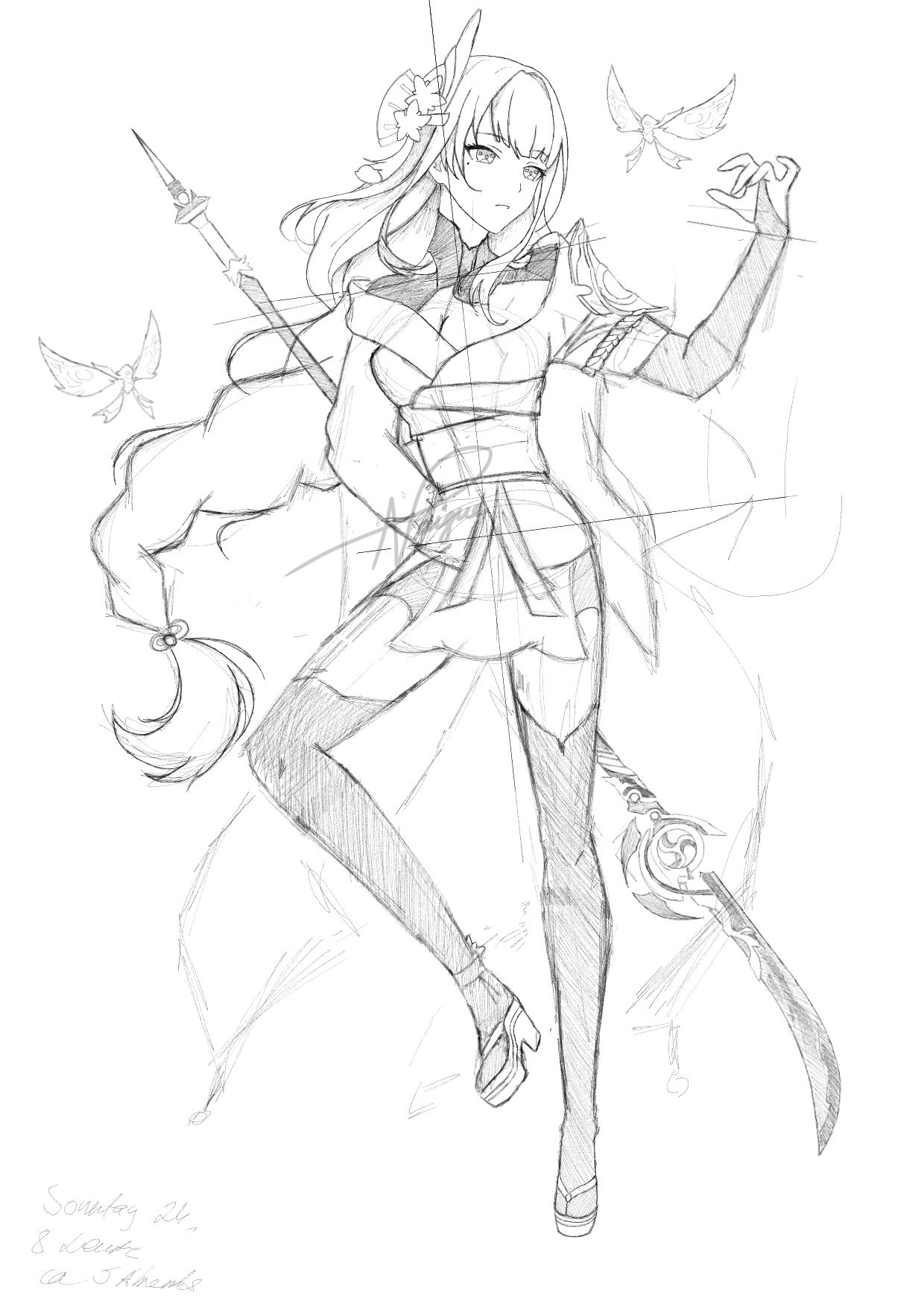 Again sketching ( read desc ) Raiden Sketch Genshin Impact | HoYoLAB