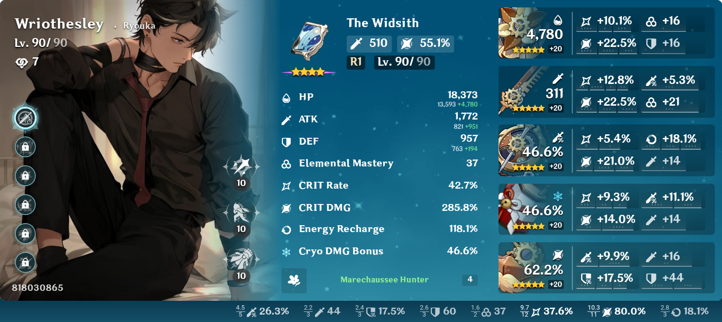 My Wriothesley Build Genshin Impact | HoYoLAB
