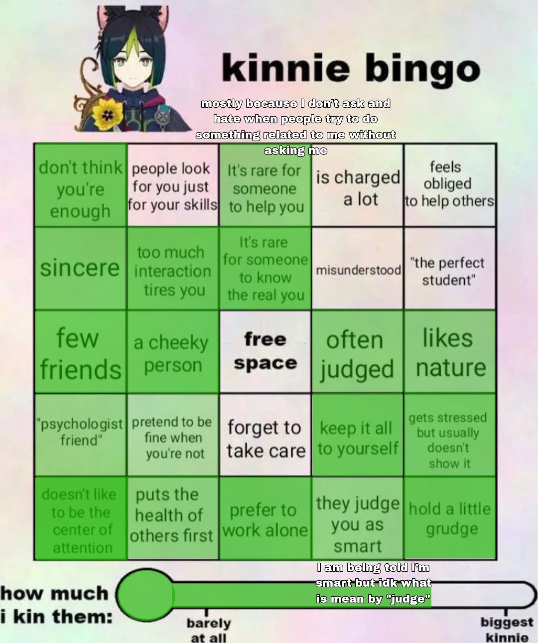 my tighnari kinnie bingo! :D Genshin Impact | HoYoLAB