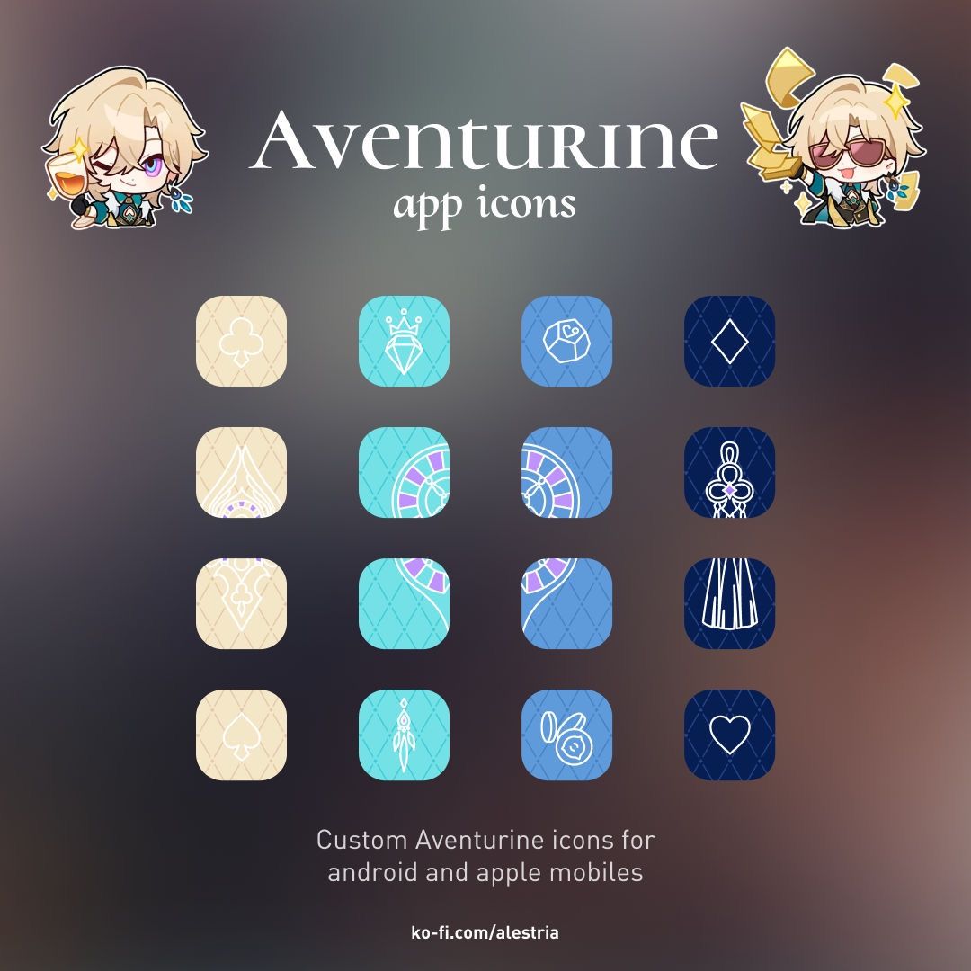 Deck Your Screen: Customize your phone with Aventurine themed app Icons ...