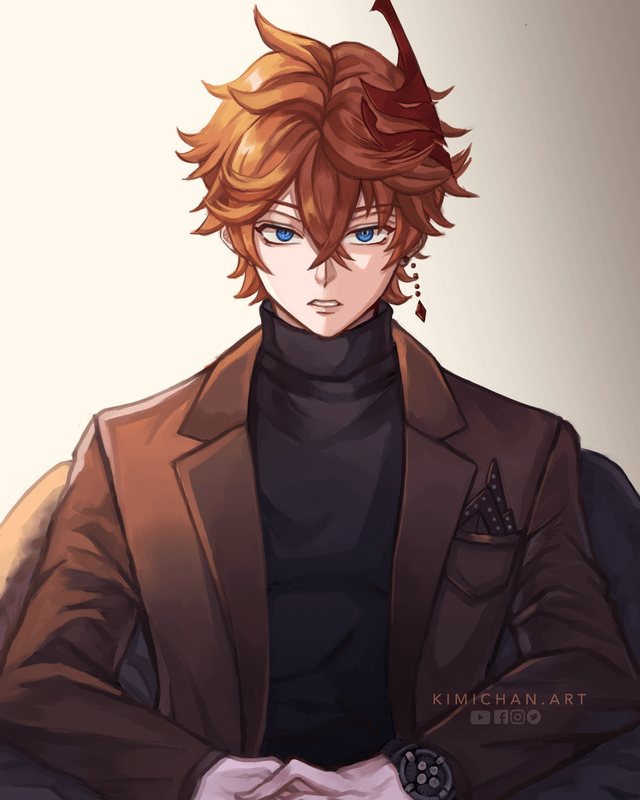 I drew Childe wearing modern clothes. Genshin Impact | HoYoLAB