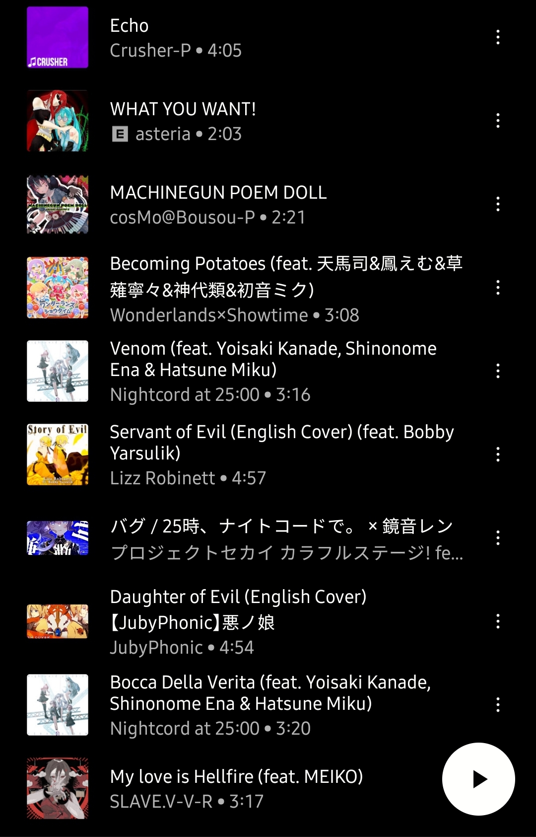 please recommend vocaloid/jpop/pjsk songs based on my playlist. | HoYoLAB