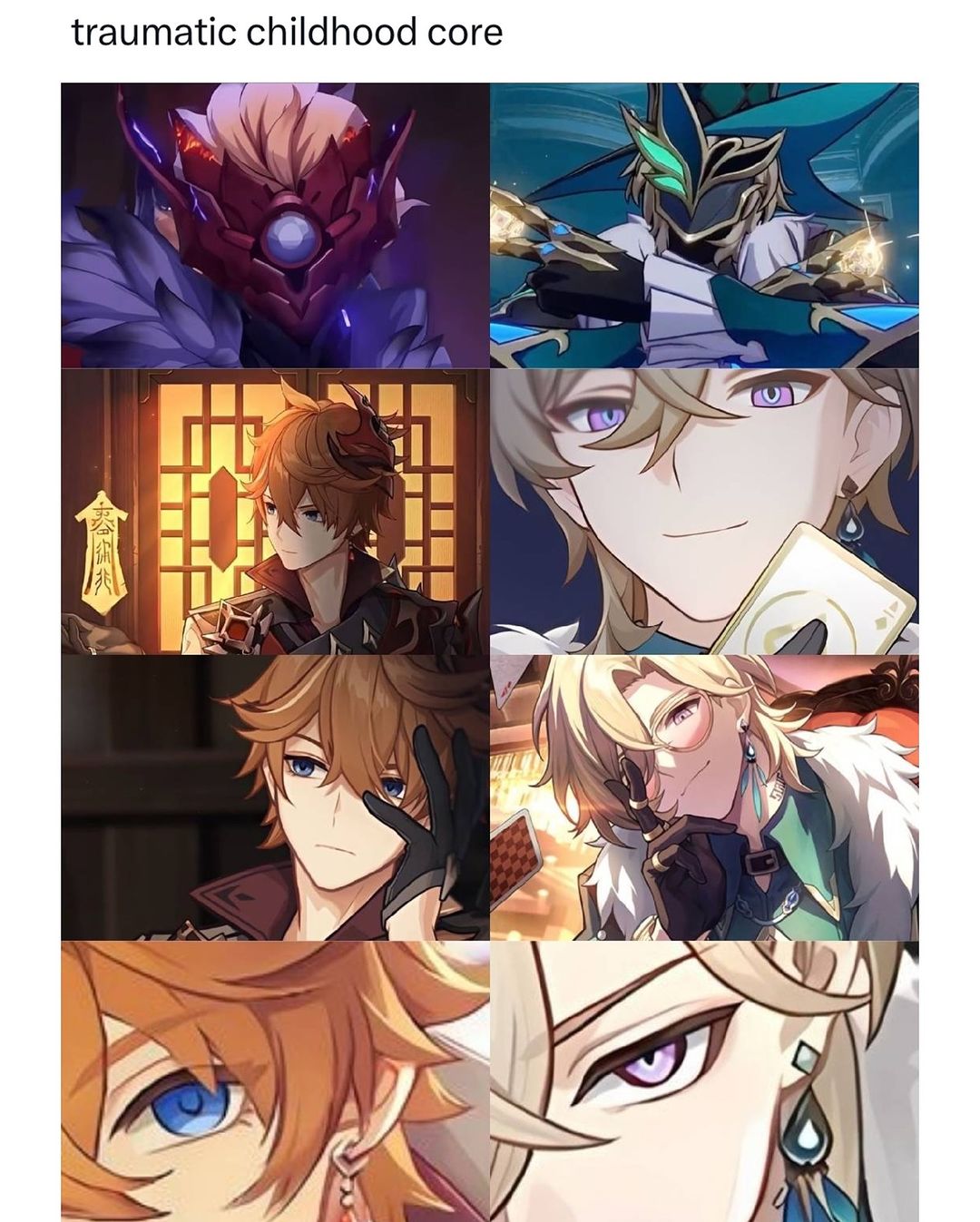 I wonder if blonde/ginger looks good on him... it does Honkai: Star ...