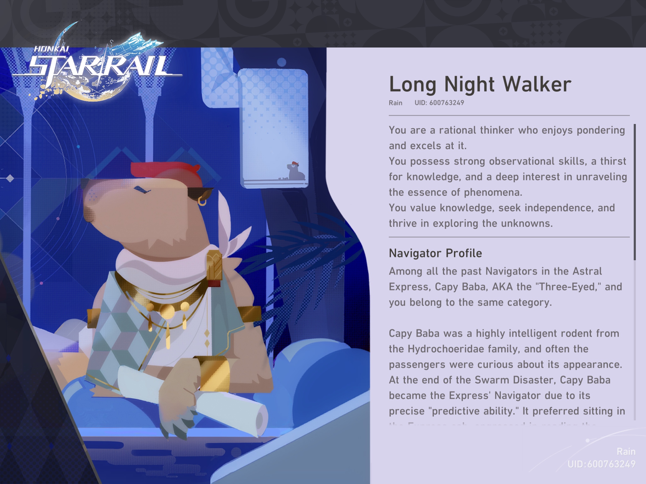 I am now capy baba Honkai: Star Rail | HoYoLAB