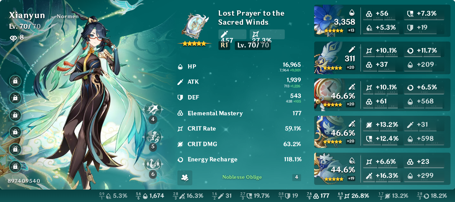 Sharing My Xianyun Build.. Genshin Impact | HoYoLAB