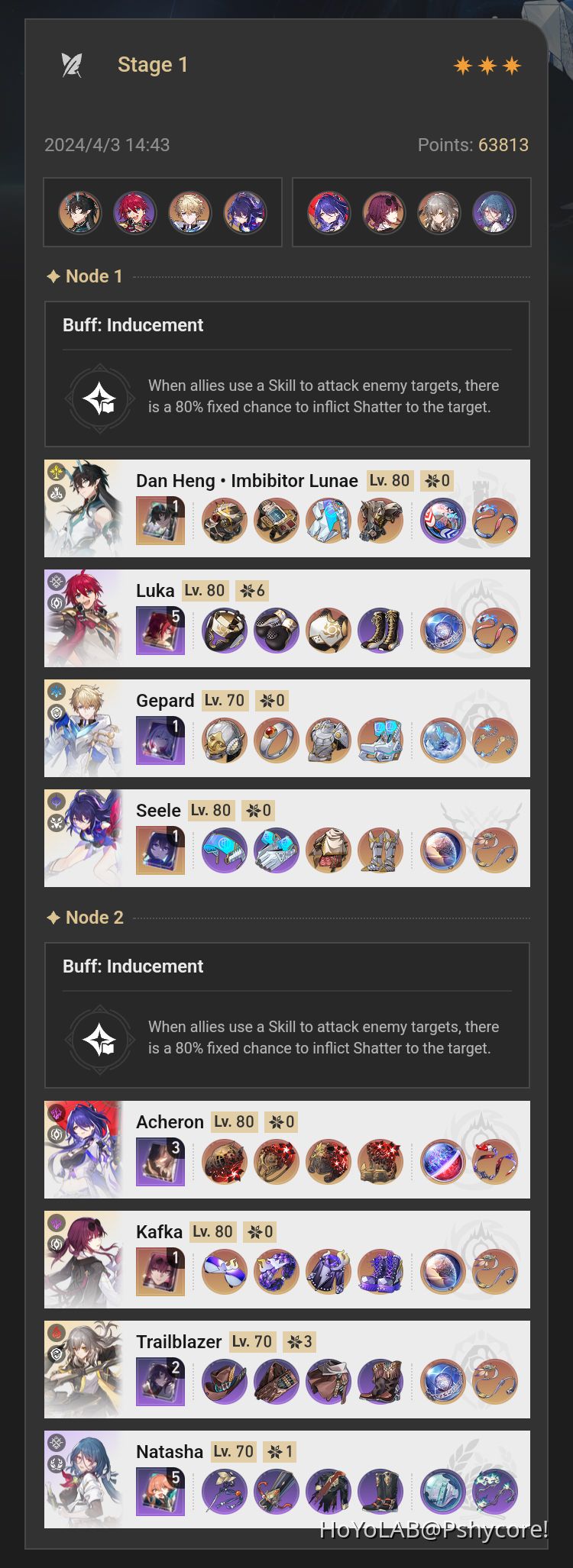 IL + Acheron Teams pure fiction1 (Non F2P ver) Honkai: Star Rail | HoYoLAB