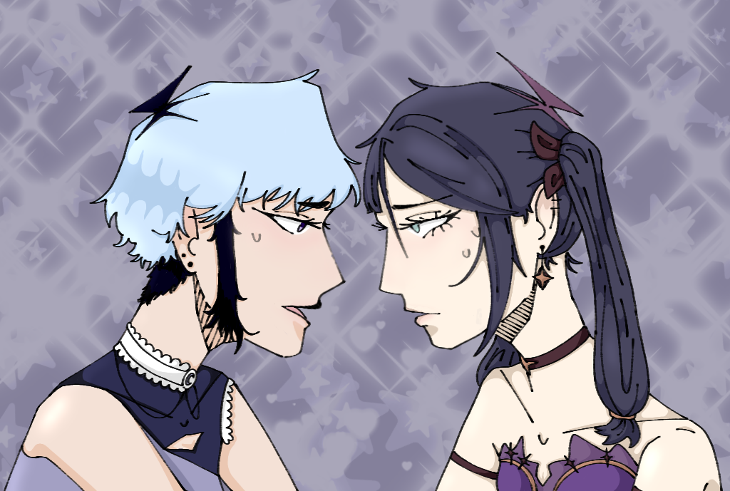 OC X Canon (Tsuki X Mona) Fanart Genshin Impact | HoYoLAB