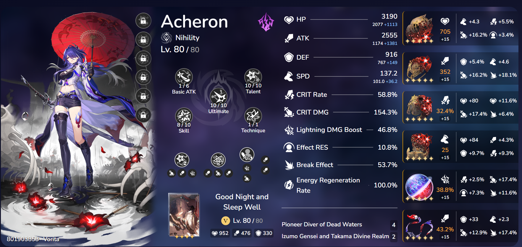 What do you guys think about my Acheron build? Honkai: Star Rail | HoYoLAB