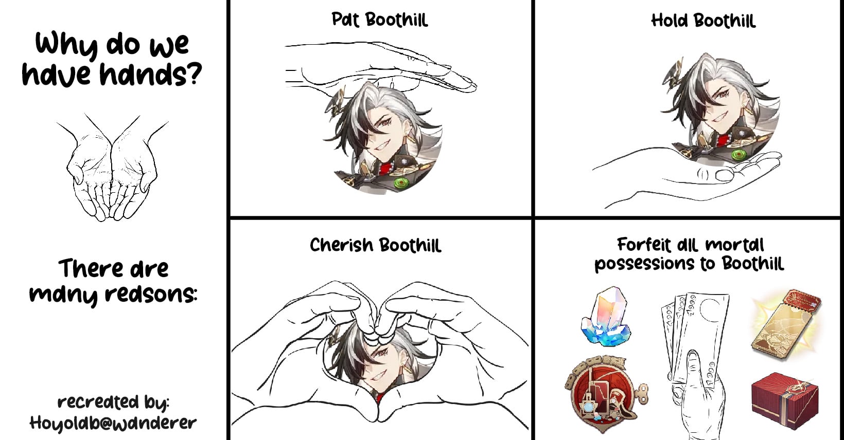 Memes | 2 Hands | Robin, Boothill, Fu Xuan, Topaz, Ruan Mei Wanters ...