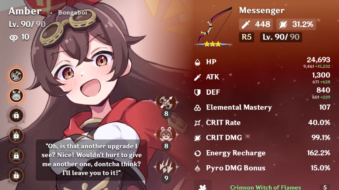 Amber. 8-8-9. Genshin Impact | HoYoLAB