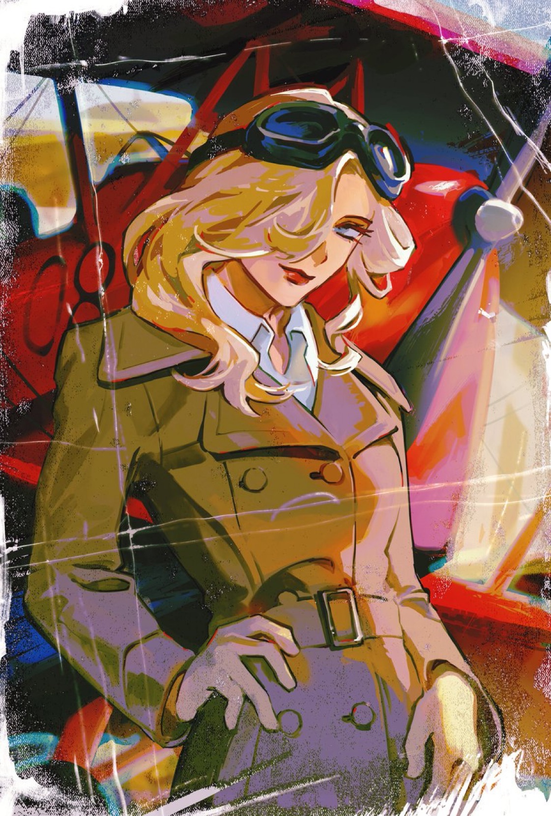 An old, restored photo of Rosalyne-Kruzchka Lohefalter with her crimson ...