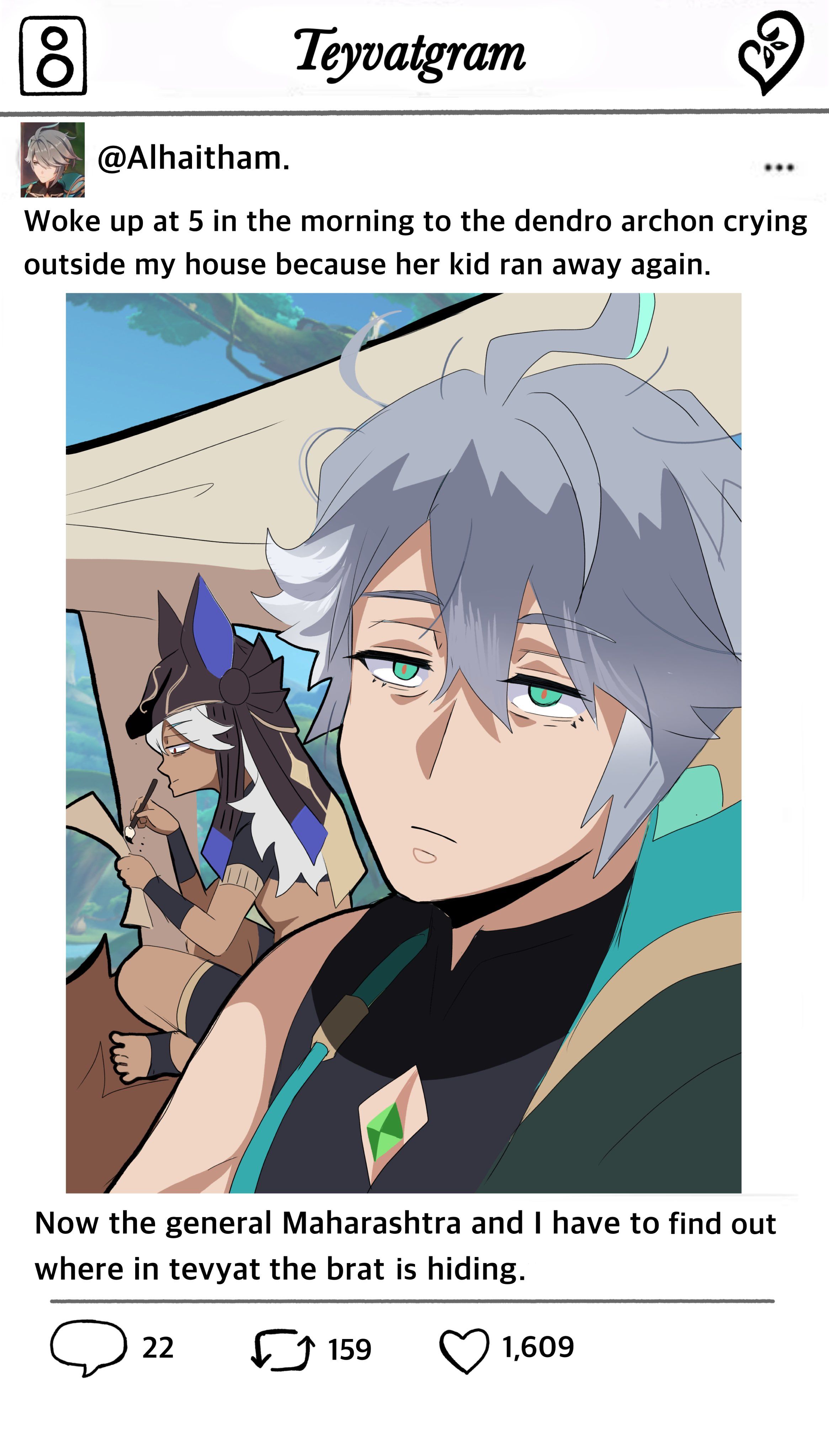 Nahida and her lost cat Genshin Impact | HoYoLAB