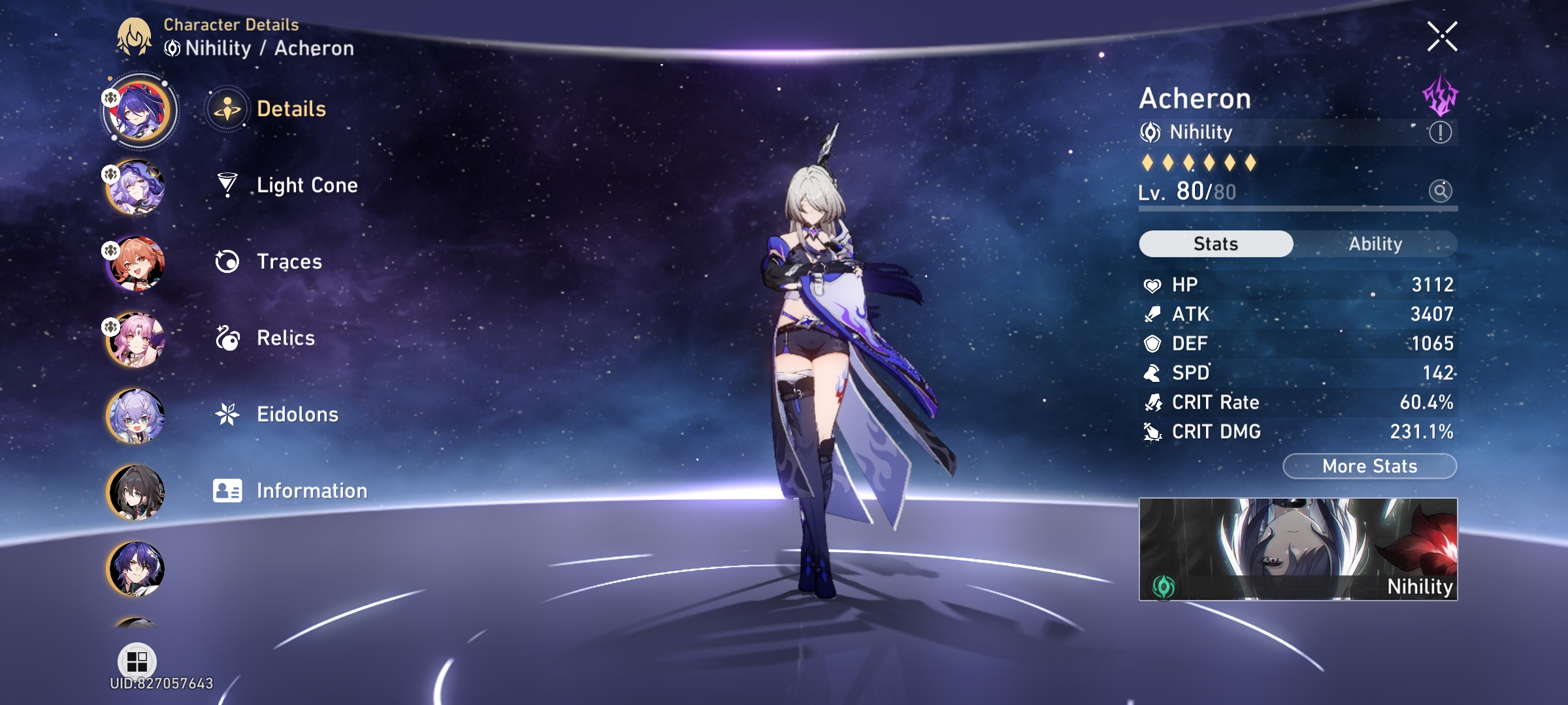 f2p Acheron build update: please rate my E1S1 spd build Acheron with ...