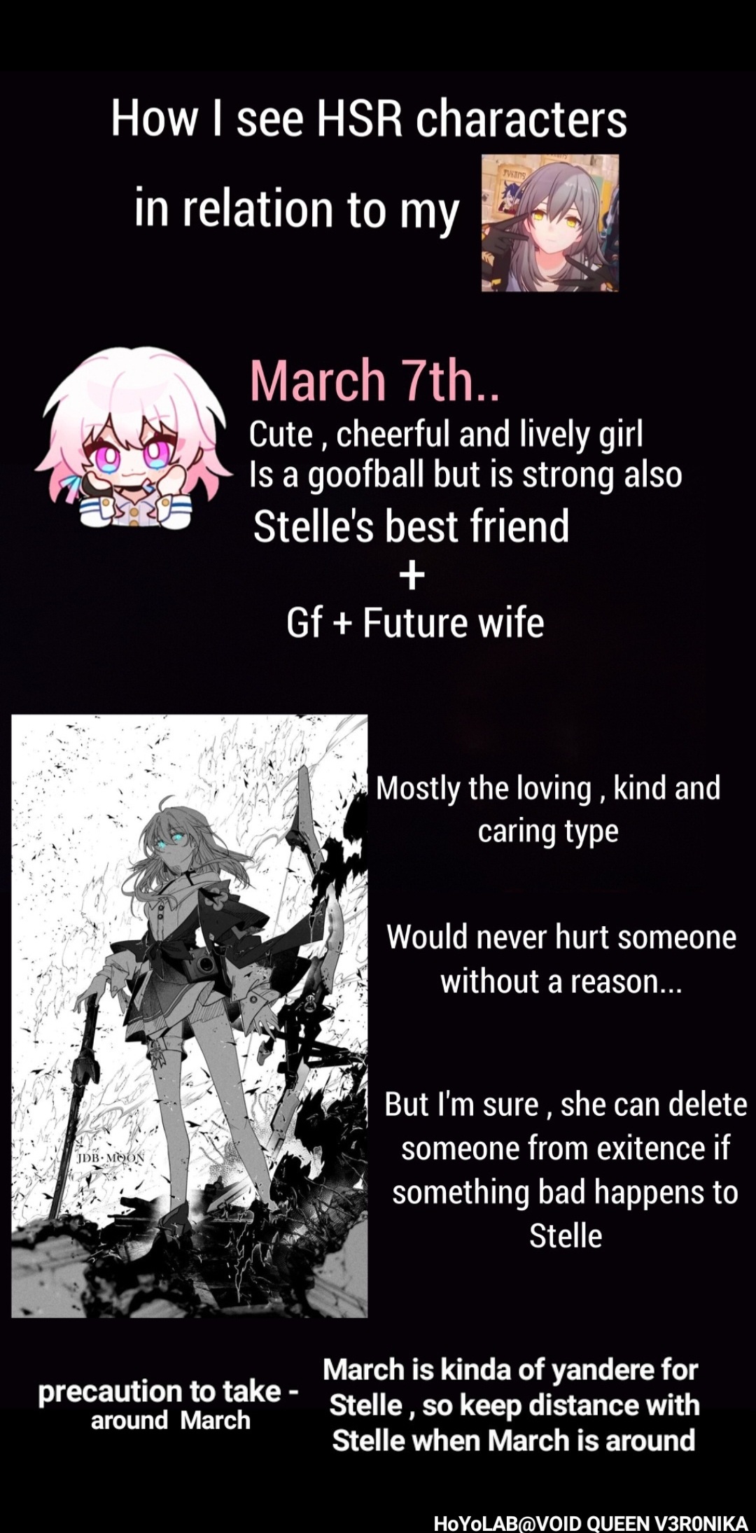 How I see HSR characters in relation to my Stelle... Honkai: Star Rail ...