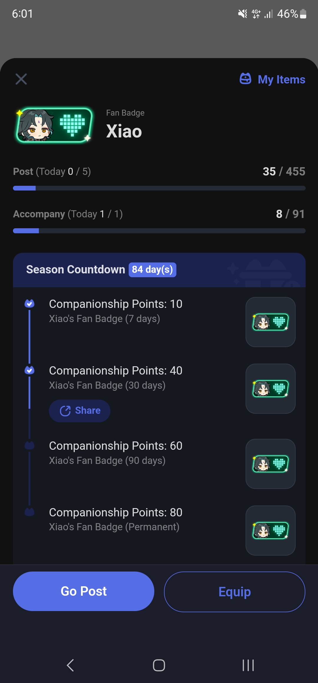 posting for Xiao's avatar frame and badge Genshin Impact | HoYoLAB