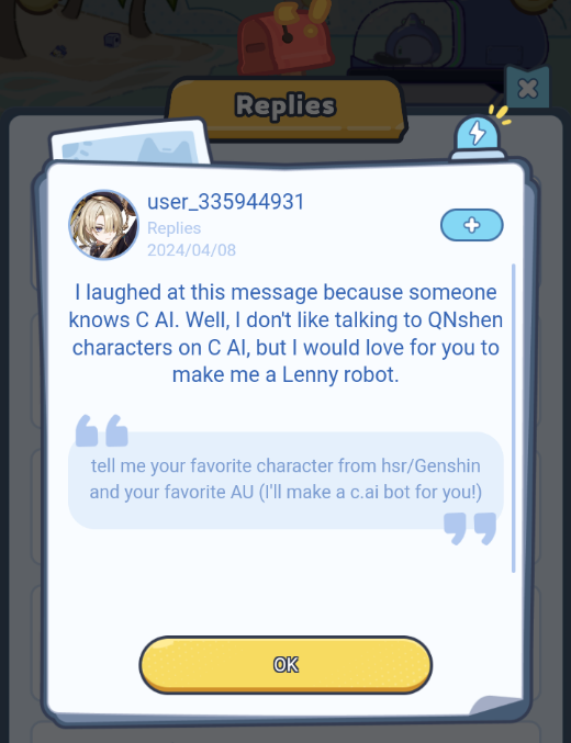 ahem, sorry but I can't make bots for you right now | HoYoLAB