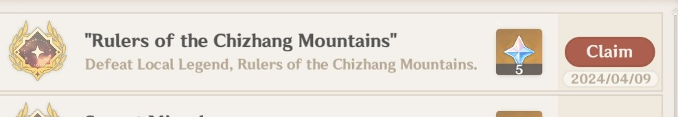 Achievement by beating 2 local legends in Chenyu Vale Genshin Impact ...
